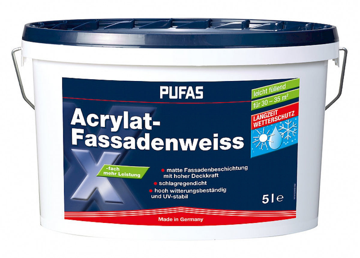 Pufas Acrylat-Fassadenweiss 5 Liter weiß – Dabo24