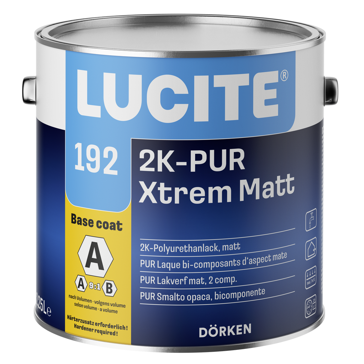 Lucite 192 2K-PUR Xtrem Matt incl. hardener 1 liter white – Dabo24