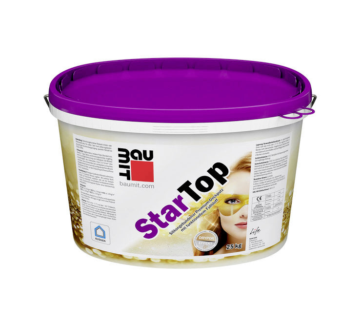 32x Baumit StarTop grooved plaster structure 2 mm grain size 25 kg whi ...